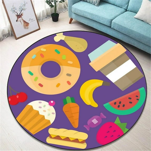 Cartoon Printing Round Carpets for Living Room Mat for Children Floor ...