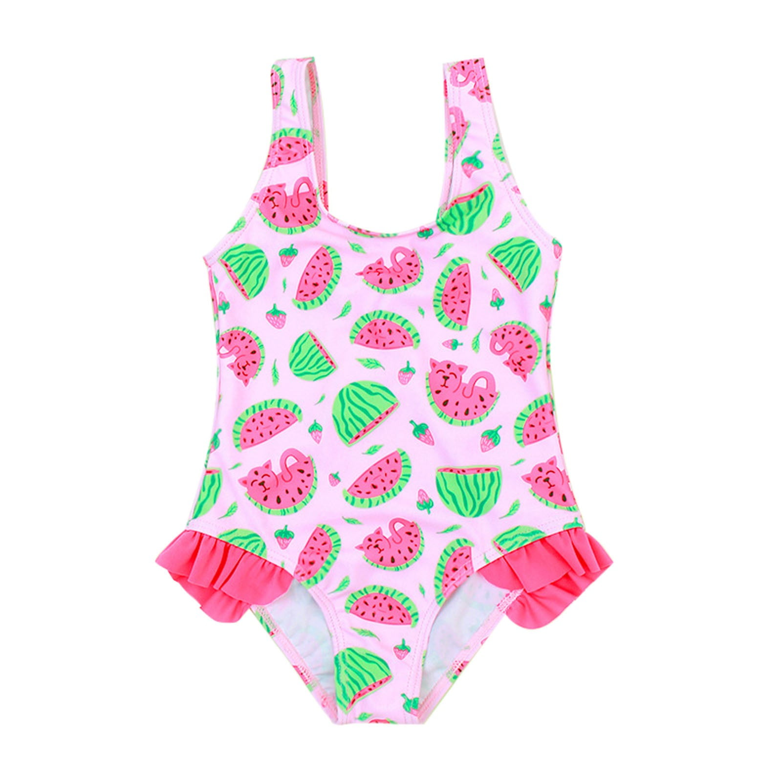Cartoon Prints Ruffles 1 Piece Swimwear Beach Onesie Swimsuit Bikini A ...
