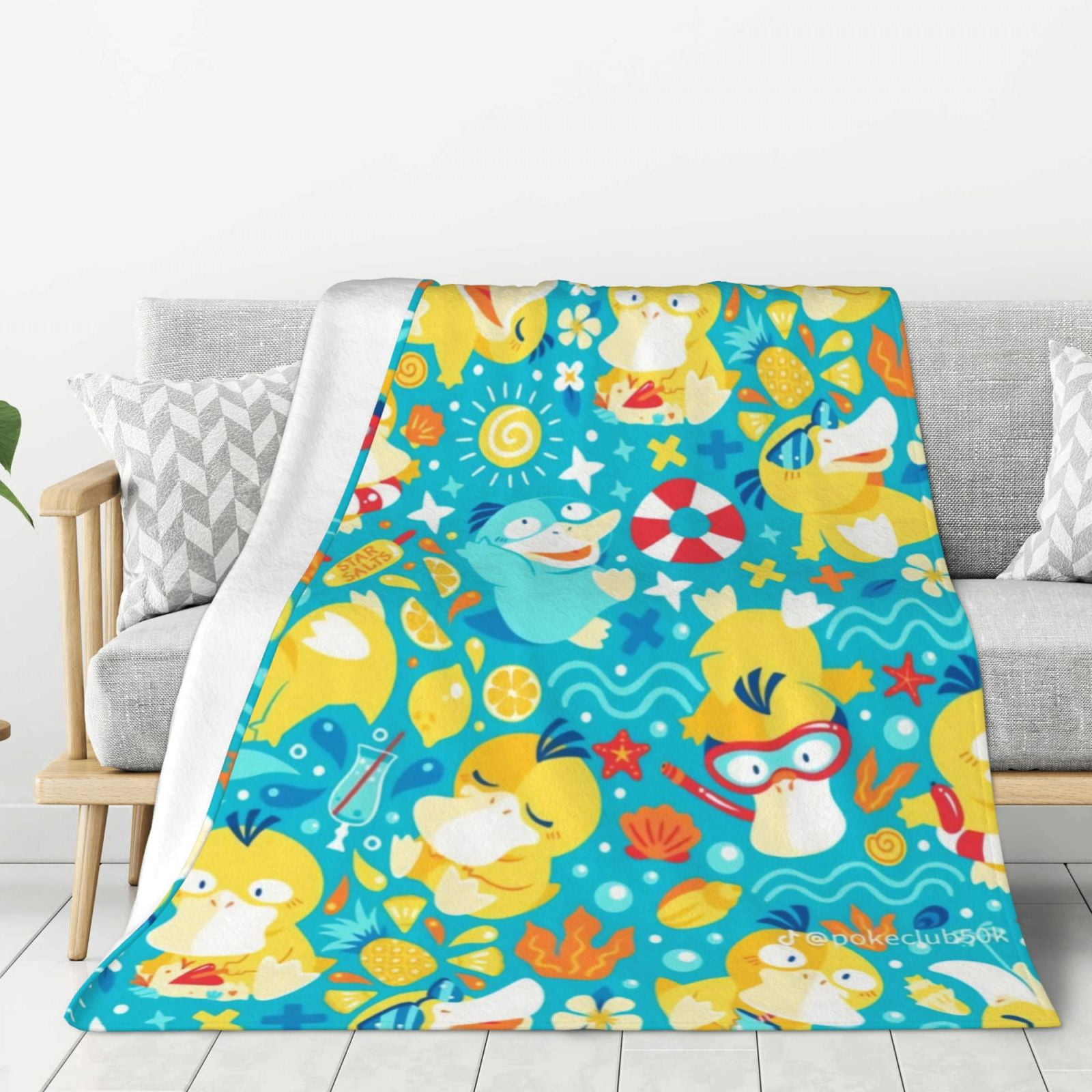 Cartoon Psyduck Blanket for Couch - Super Soft Cozy Blanket for Bed ...