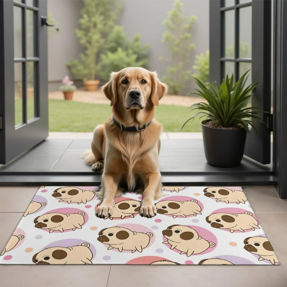 Cartoon Pug Dog Door Rugs,Washable Non Slip Door Mats Indoor,Decorative ...