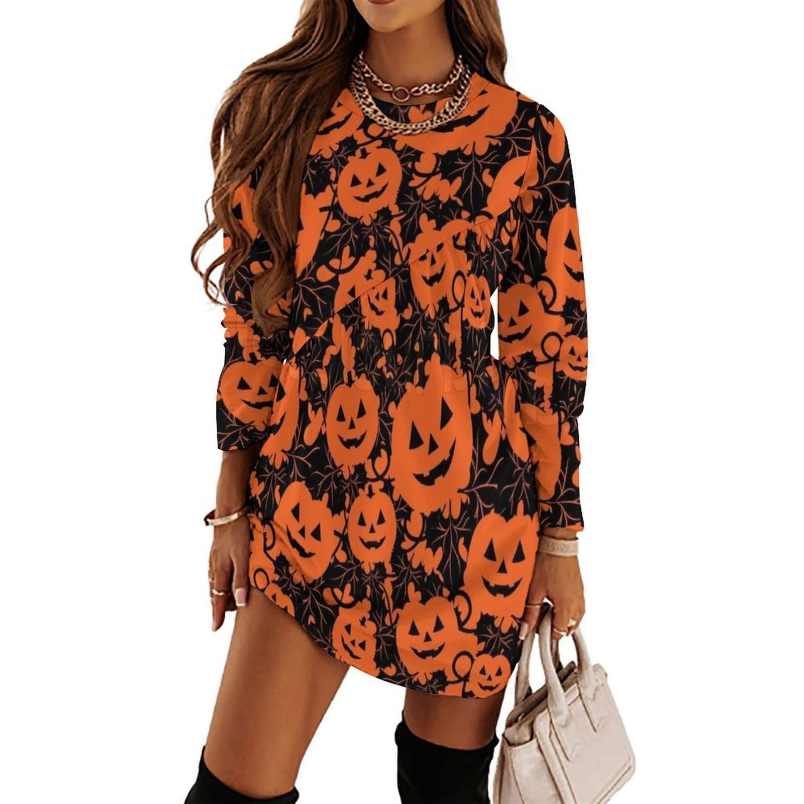 Cartoon Pumpkin Citrus Stem Loose Dress Evening Dress Summer Dresses ...