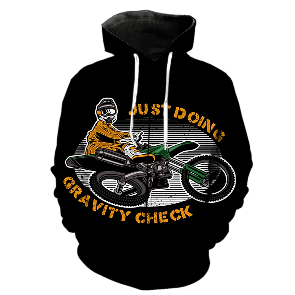 Cartoon Punk Style Motorcycle Men's Zipper Hoodie 3D Printed Casual Hip ...