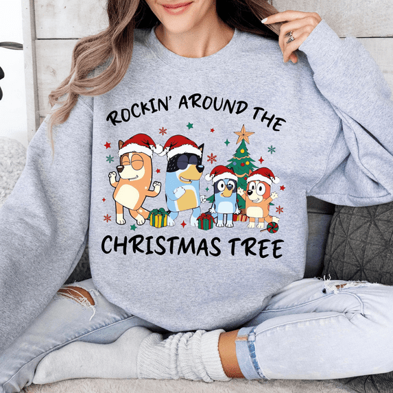Cartoon Pup Christmas Shirt | Rockin’ Around The Christmas Tree ...
