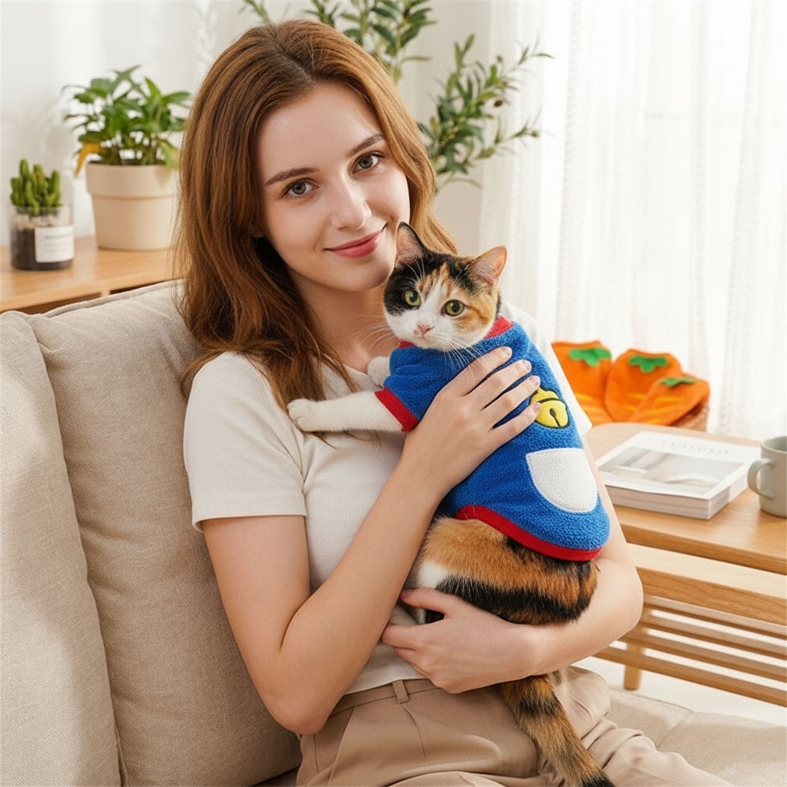 Cartoon Puppy Flannel Warm Pet Clothing, Teacup Dog Cat Vest, Teddy ...