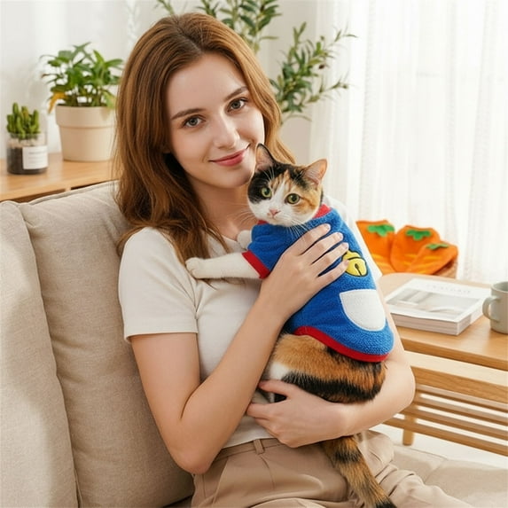 Cartoon Puppy Flannel Warm Pet Clothing, Teacup Dog Cat Vest, Teddy ...