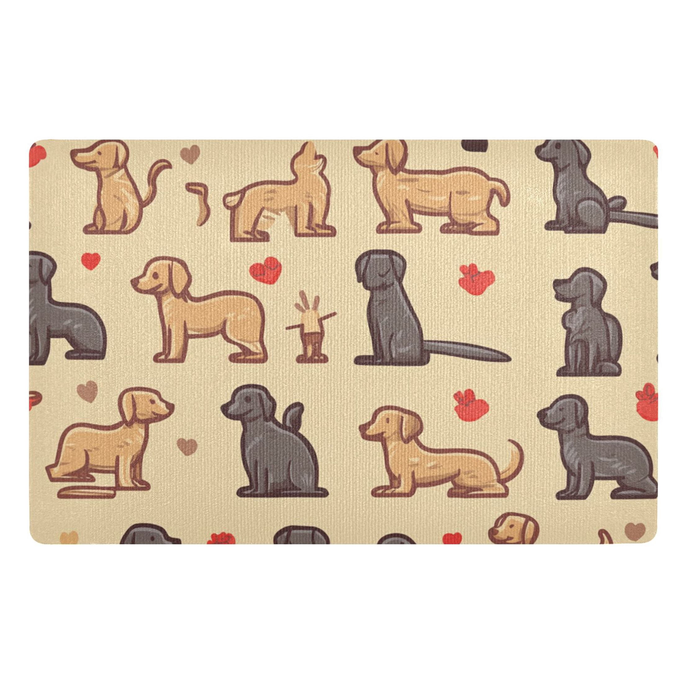 Cartoon Puppy Love Floor Door Mat Outdoor Indoor for Home Entrance ...