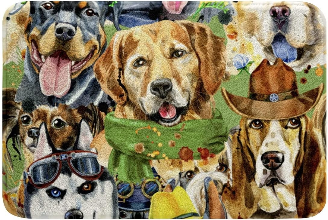 Cartoon Puppy Outdoor Rug Pup Dog Bath Rugs Dog Mom Gifts for Women ...