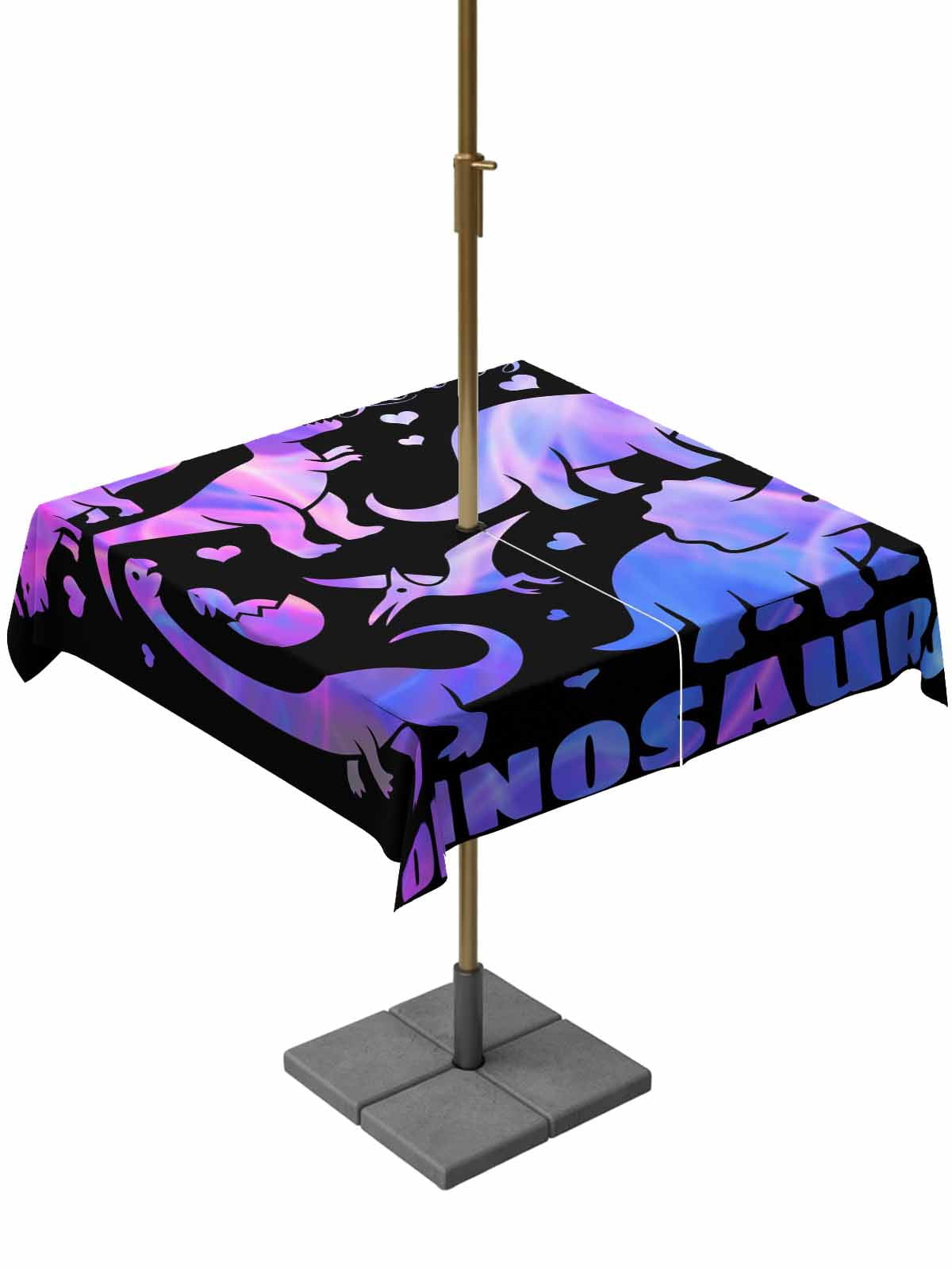 Cartoon Purple Dinosaurs Square Outdoor Tablecloth with Umbrella Hole ...