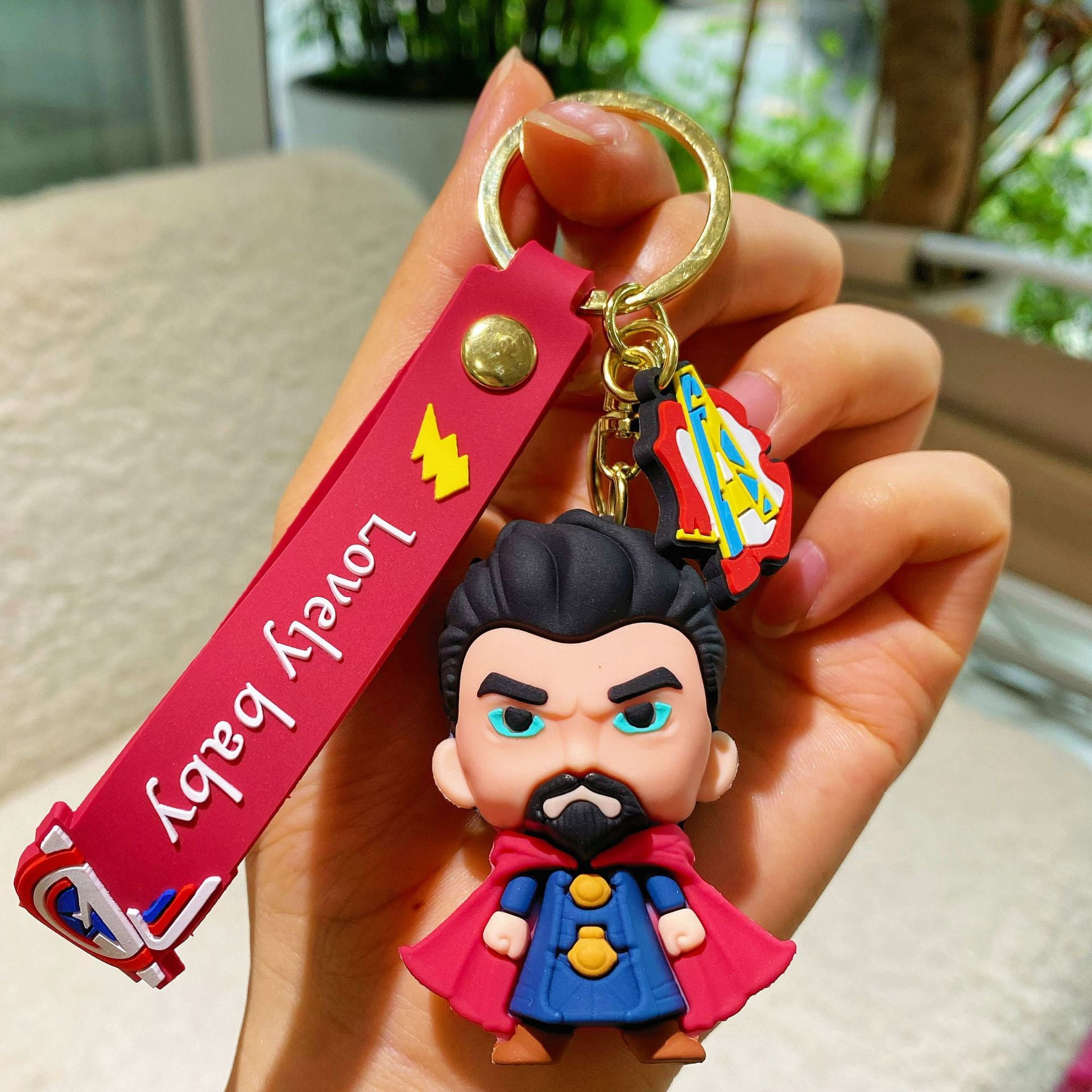 Cartoon Marvel Iron Man Keychain Spider-Man Doll Pendant Avenger Key ...