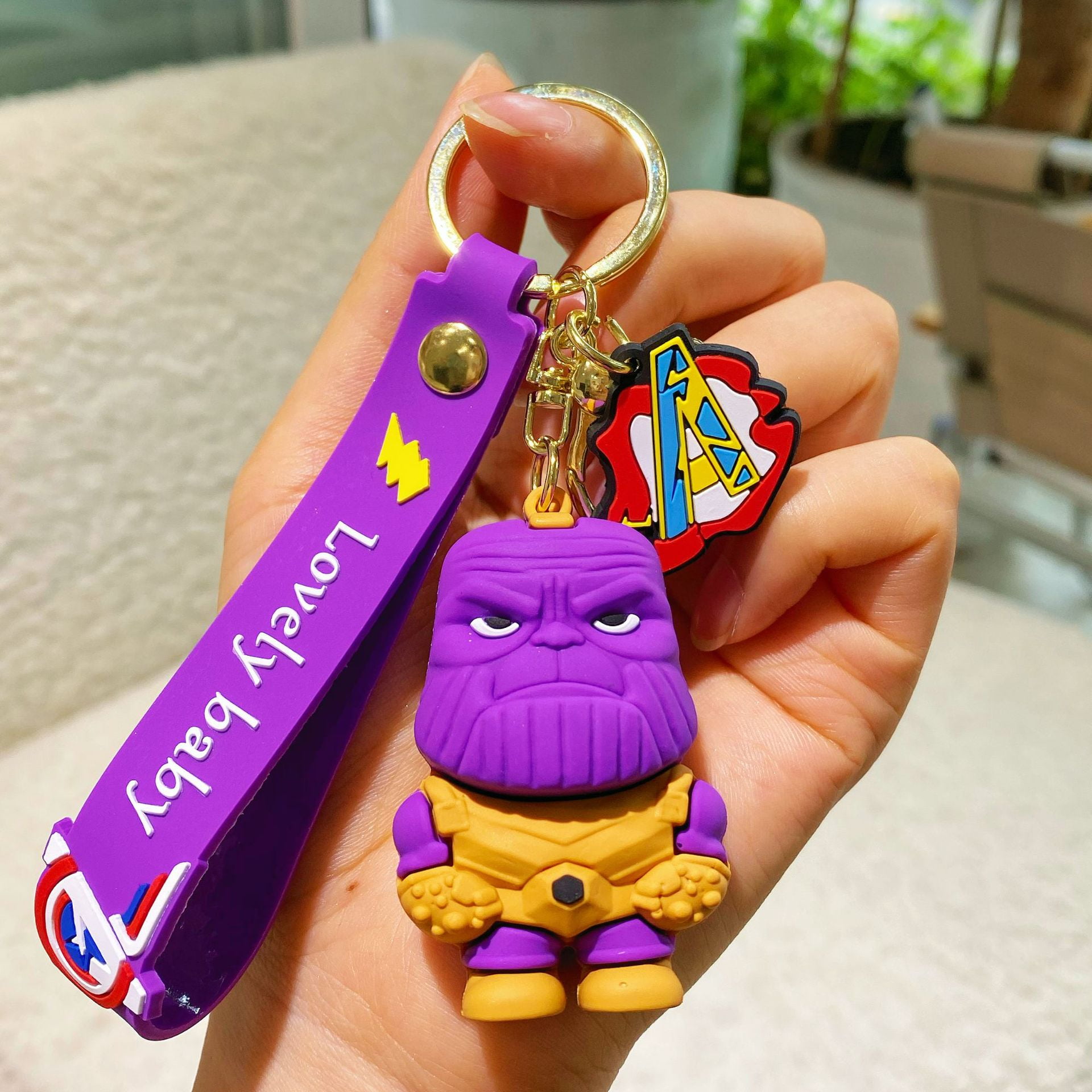 Cartoon Marvel Iron Man Keychain Spider-Man Doll Pendant Avenger Key ...