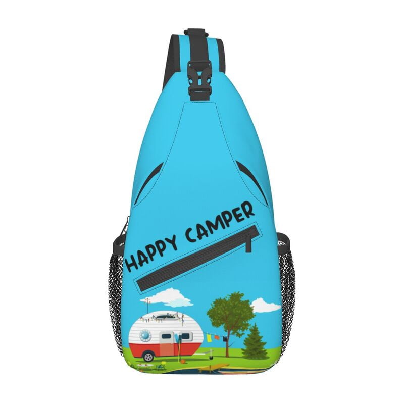 Cartoon RV Camping Camper Van Sling Bags for Men Adventure Travel Car ...