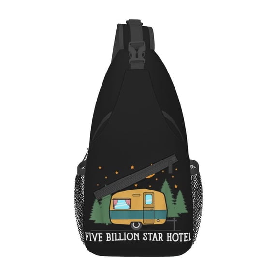 Cartoon RV Happy Camper Sling Bag for Men Fashion Outdoors Adventure ...
