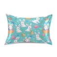 Cartoon Rabbit Easter Egg Pattern King Size Satin Pillowcase 40''x20 ...
