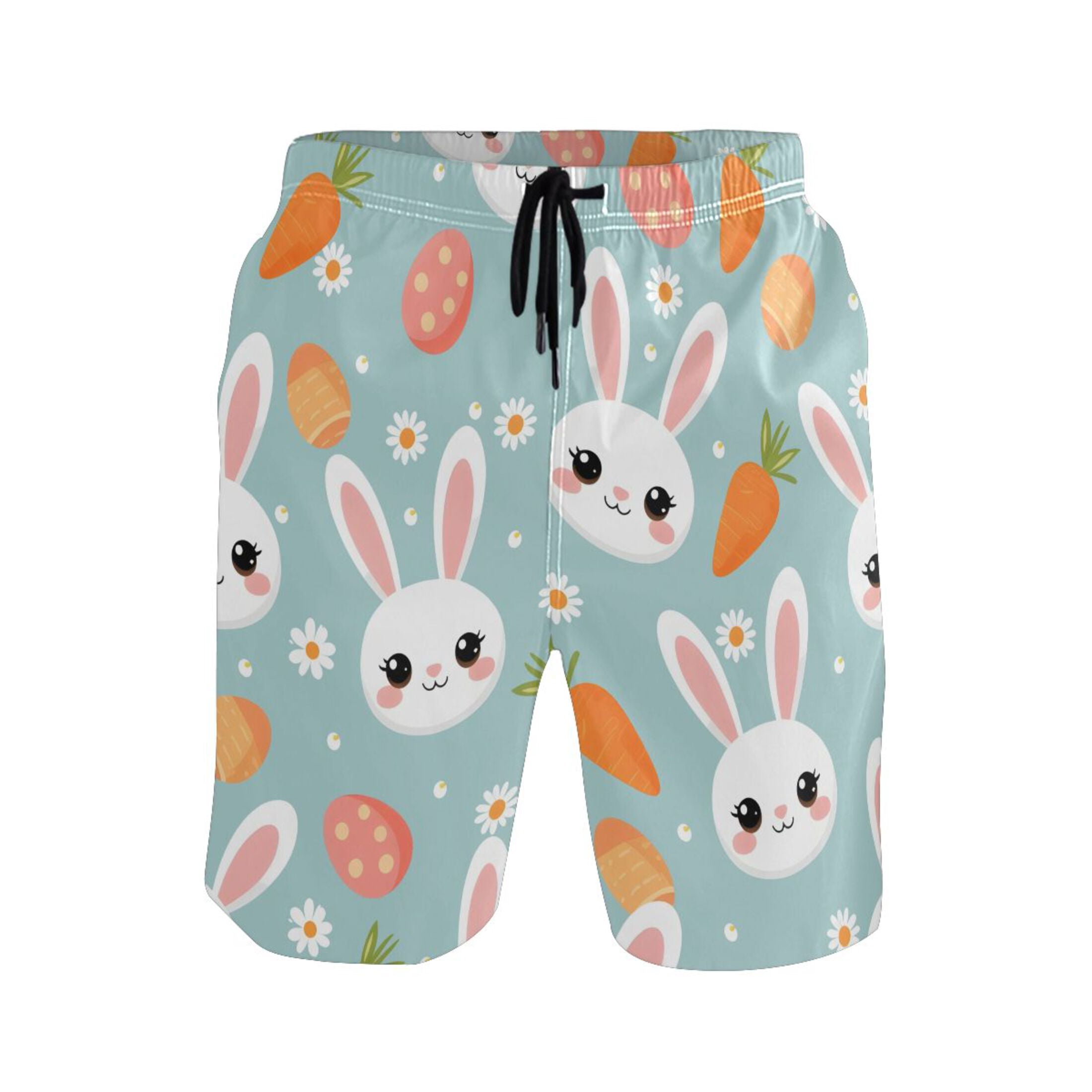 Cartoon Rabbit Easter Egg Pattern Mens Swim Trunks Quick Dry Board ...