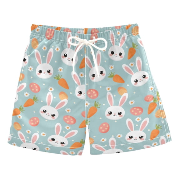 Cartoon Rabbit Easter Egg Pattern Swim Trunks Quick Dry Beach Pool ...