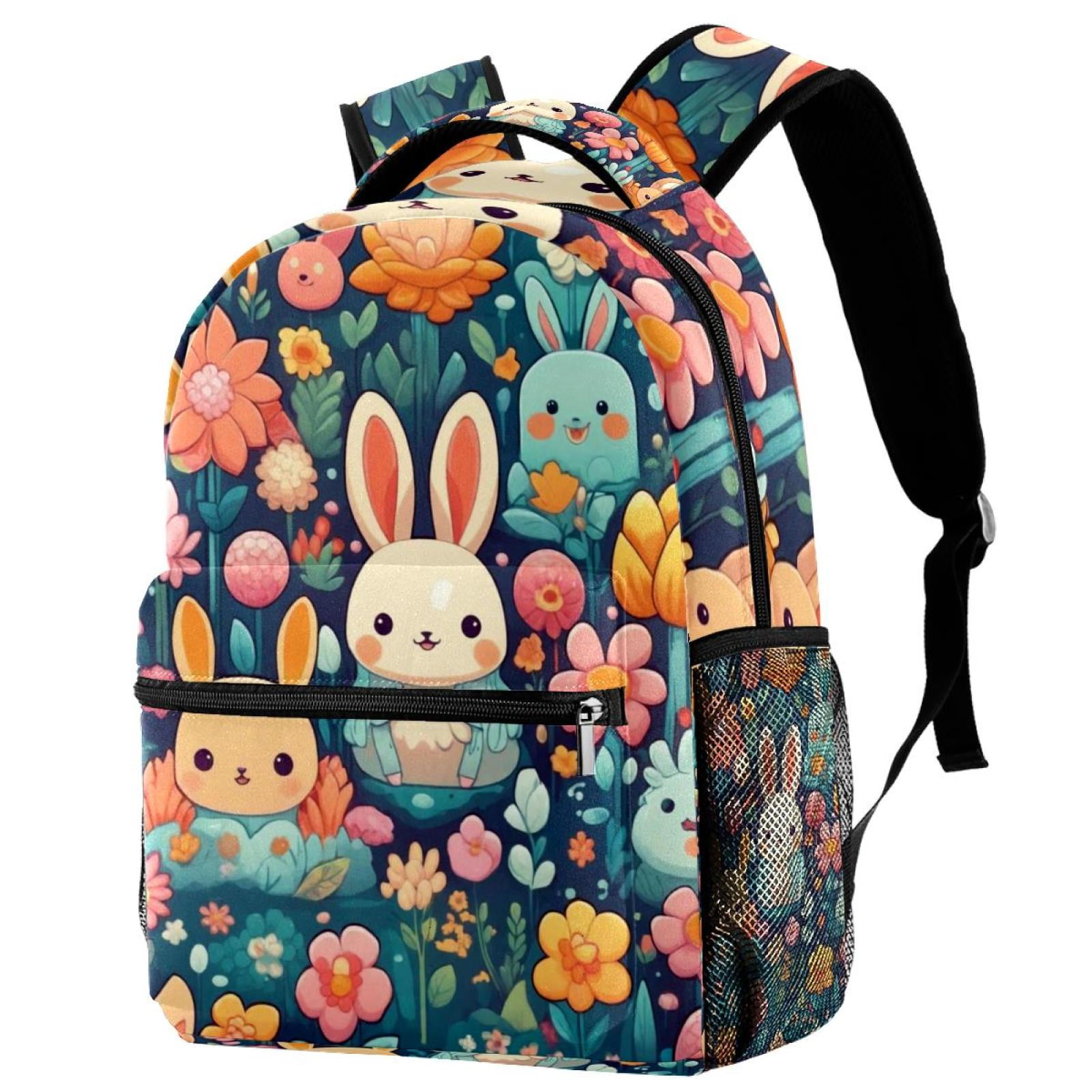 Cartoon Rabbit Family Backpack Casual Sports Daypack Travel School Bag ...