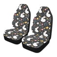 Cartoon Rabbit Floral Pattern Car Seat Covers Front Seats Universal Fit ...