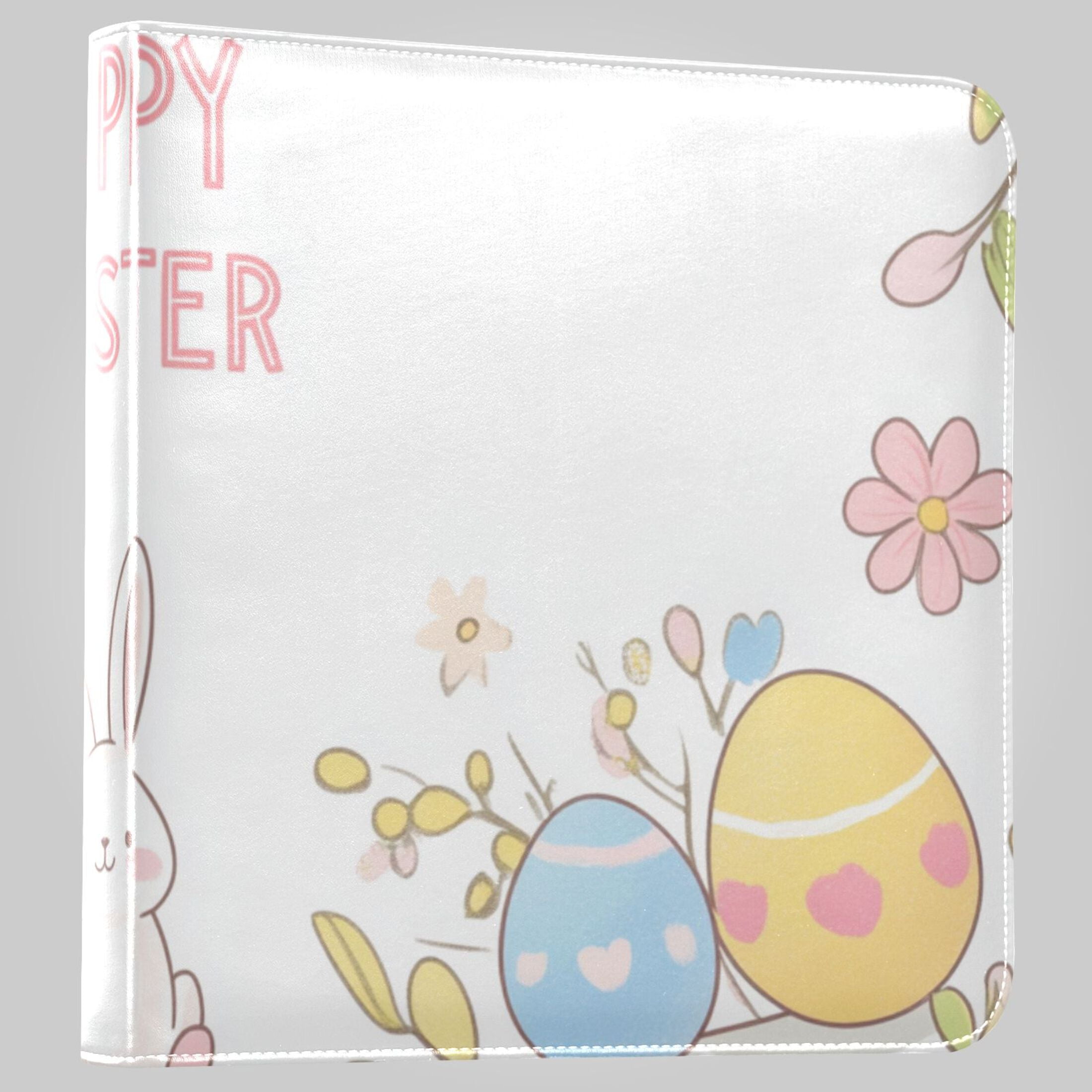 Cartoon Rabbit Happy Easter Eggs PU Leather Photo Albums 3 Rings Binder ...