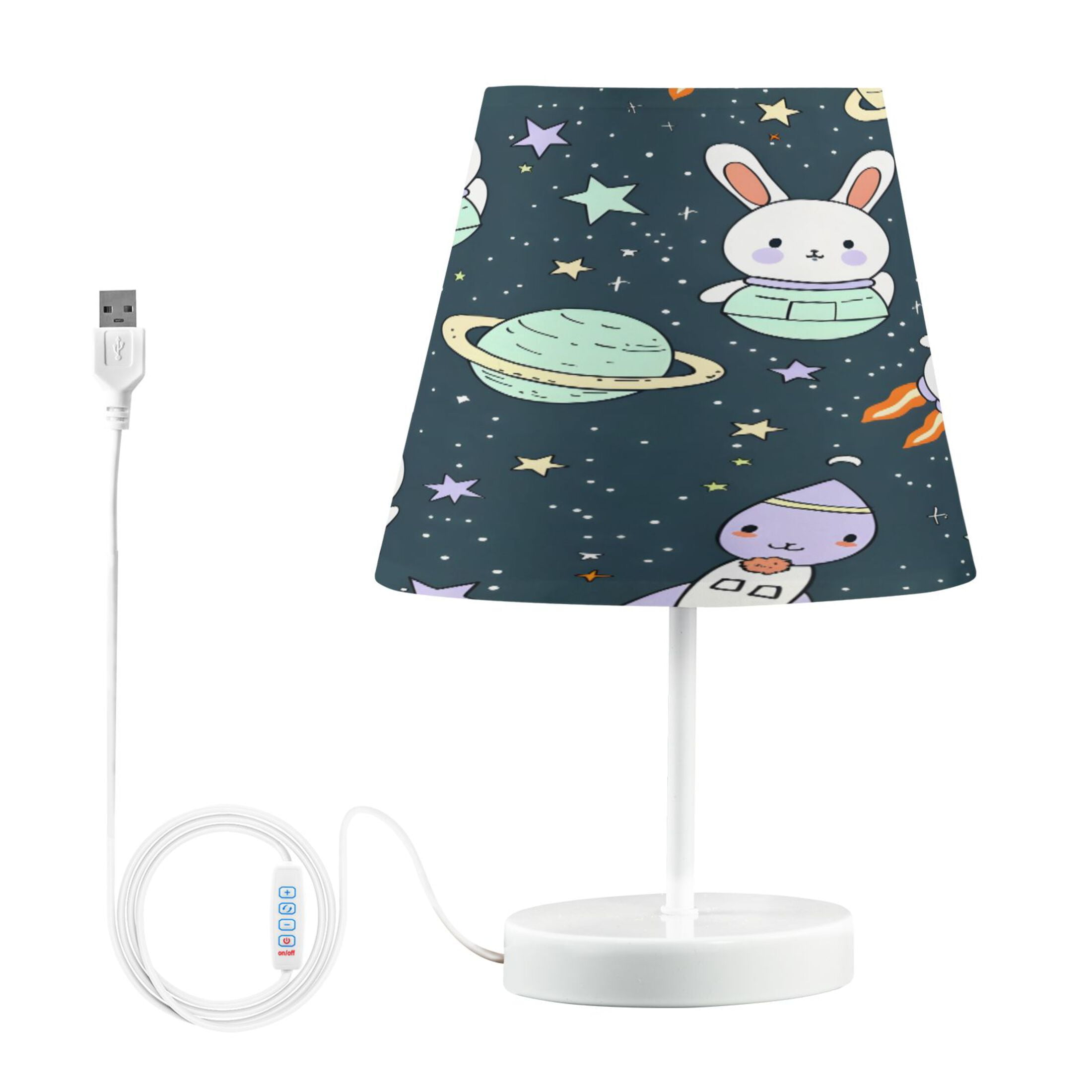 Cartoon Rabbit Star Planet Desk Lamp LED Table Nightstand Lamps with 3 ...