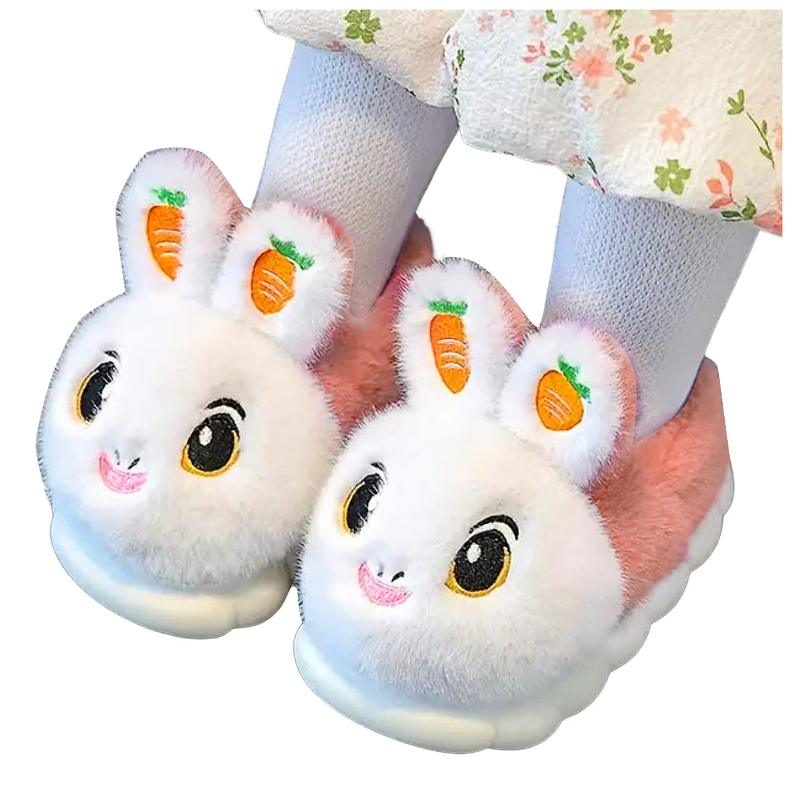 Cartoon Rabbit Toddler Slippers Boys Girls Fluffy House Slippers Winter ...
