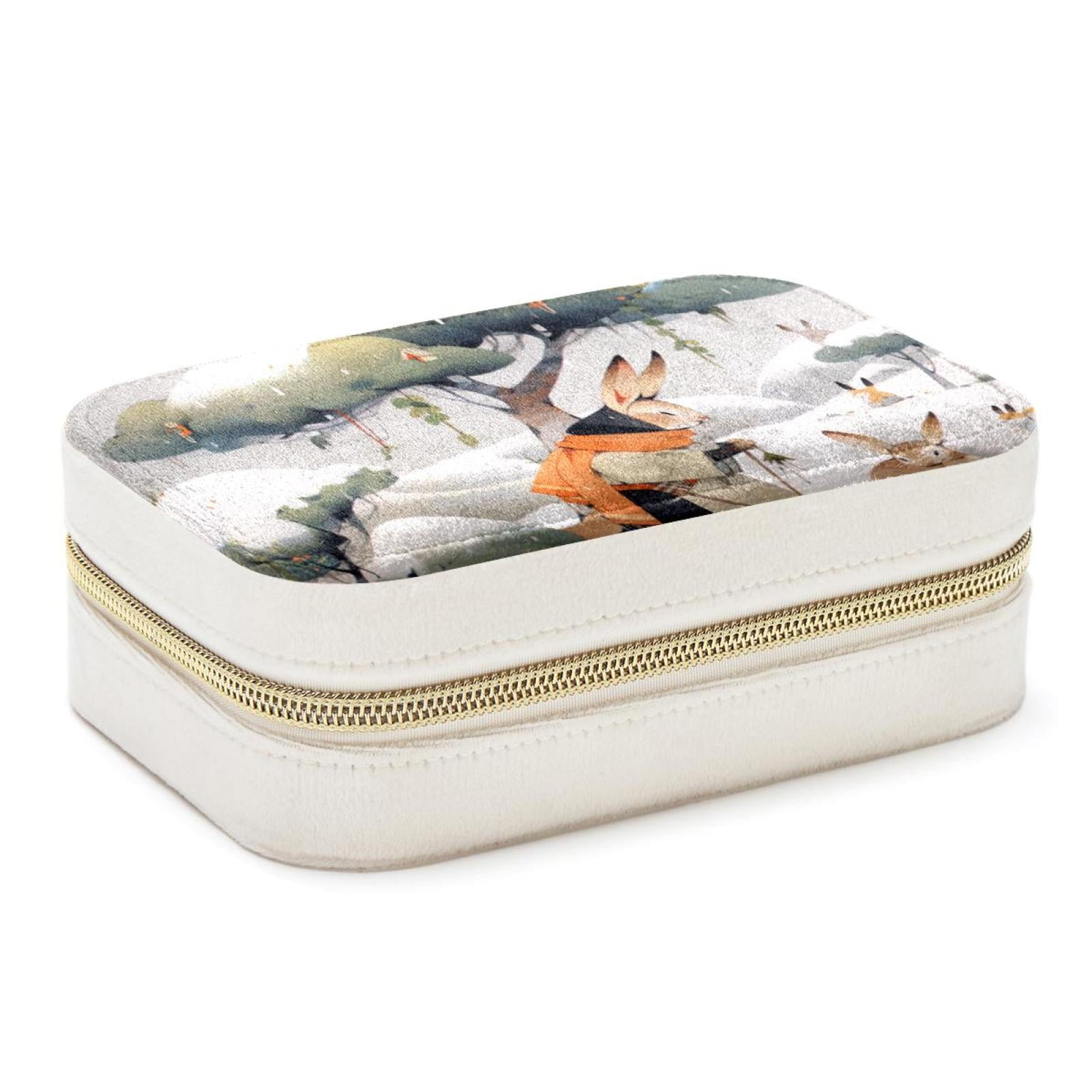 Cartoon Rabbit Velvet Portable Storage Box with Removable Compartment ...