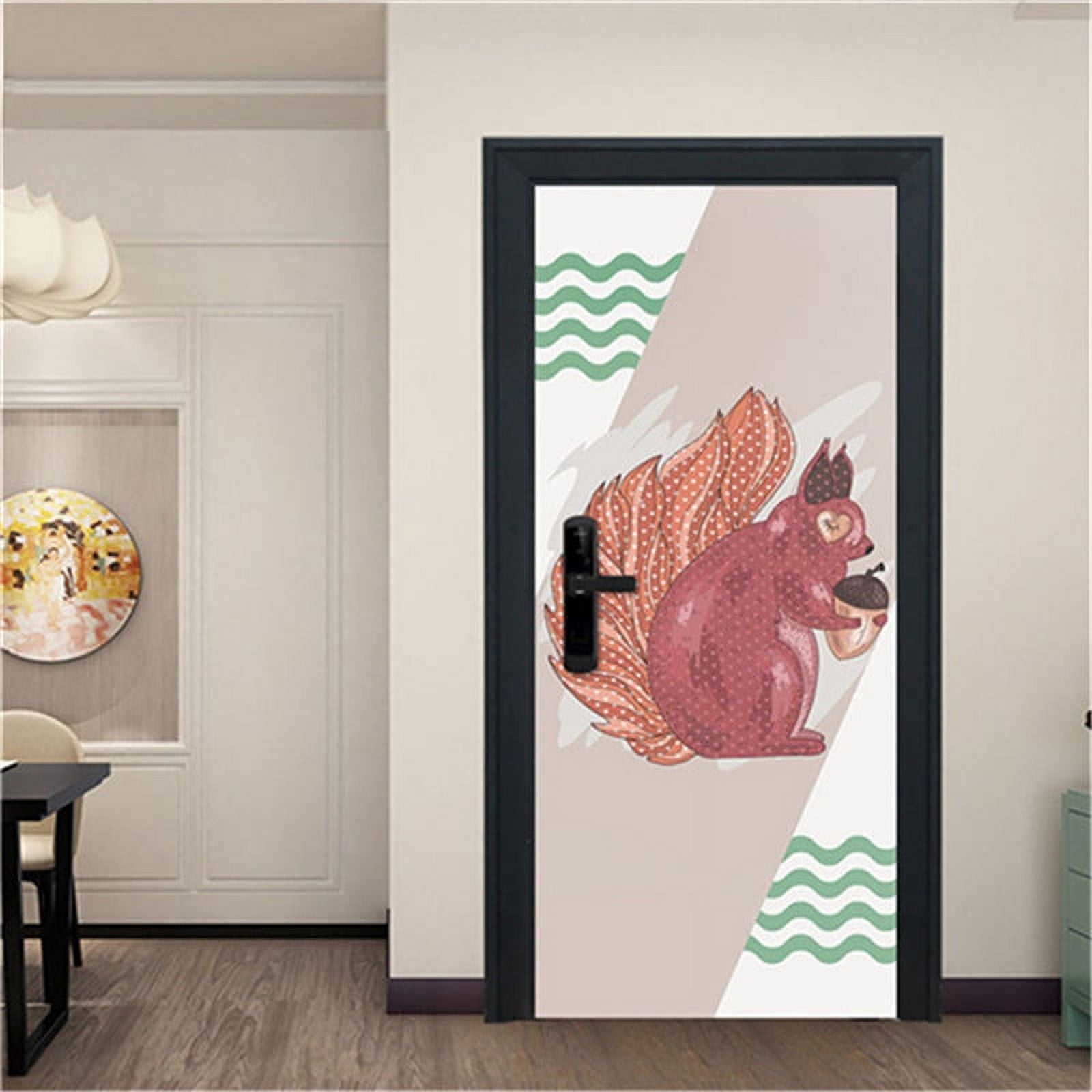 Cartoon Rabbit and Balloon PVC Door Stickers For Kids Room Decoration ...