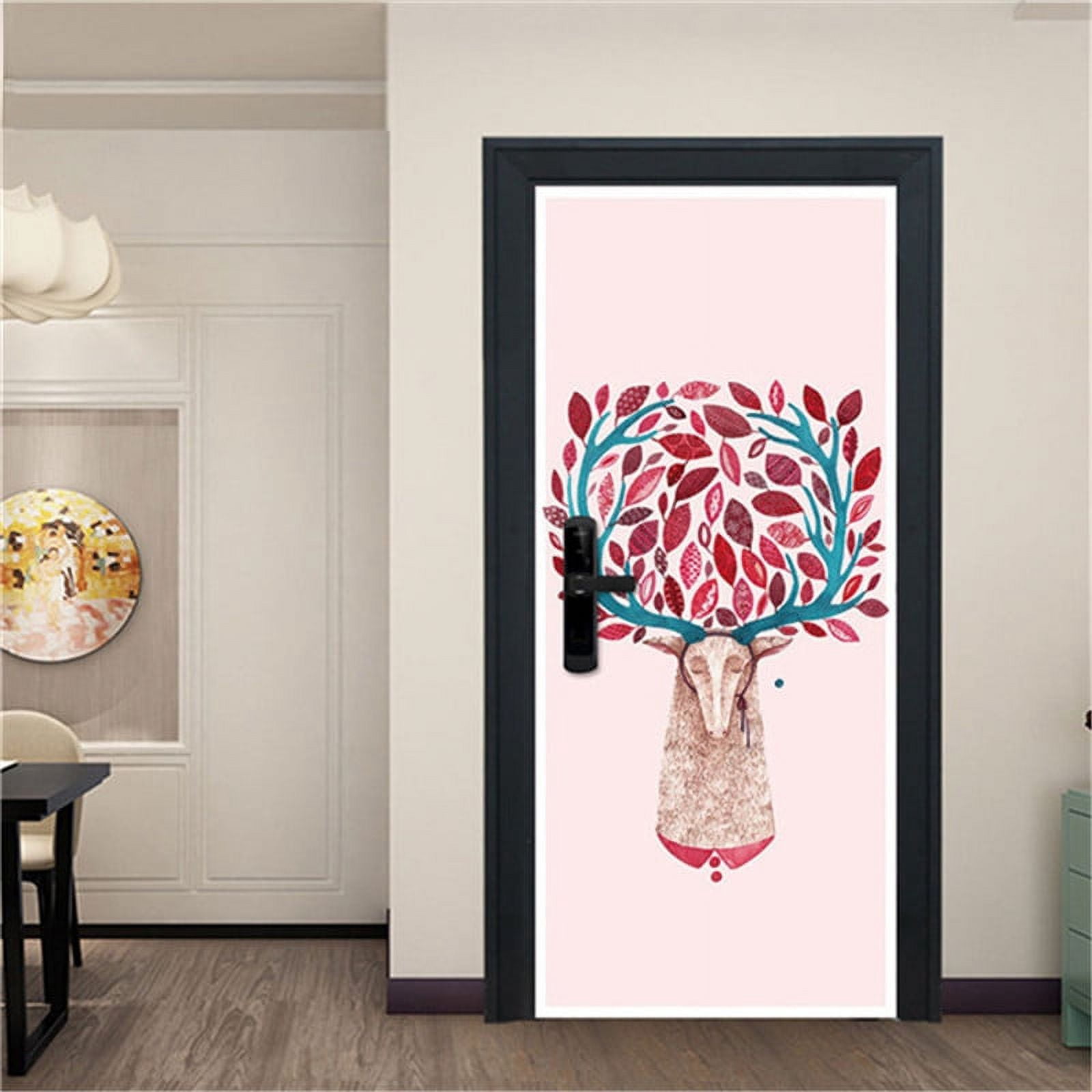 Cartoon Rabbit and Balloon PVC Door Stickers For Kids Room Decoration ...