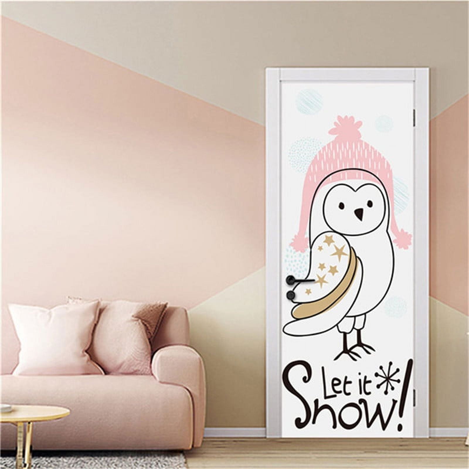 Cartoon Rabbit and Balloon PVC Door Stickers For Kids Room Decoration ...