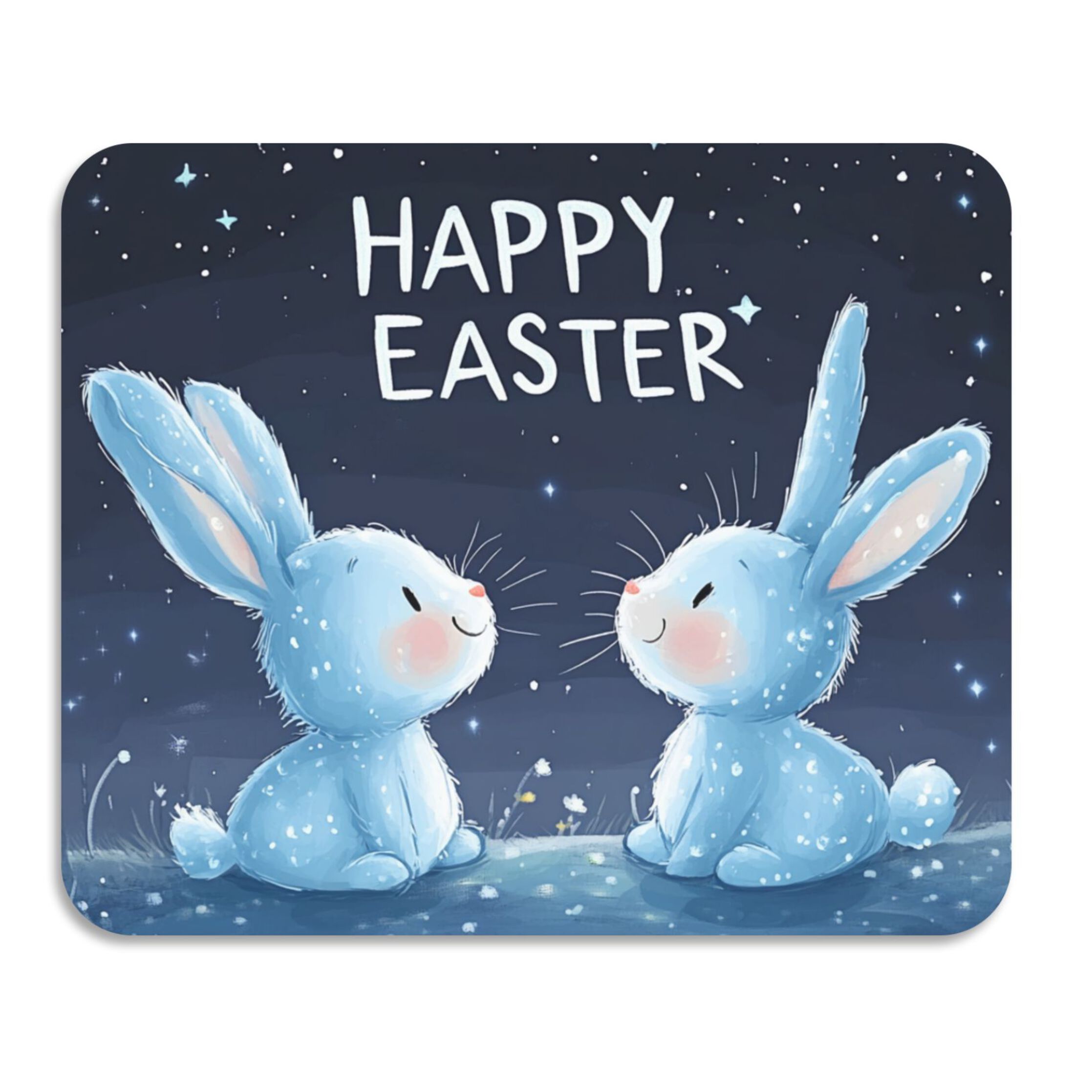 Cartoon Rabbits in Starry Night Easter Diatomite Dish Drying Mat Drain ...