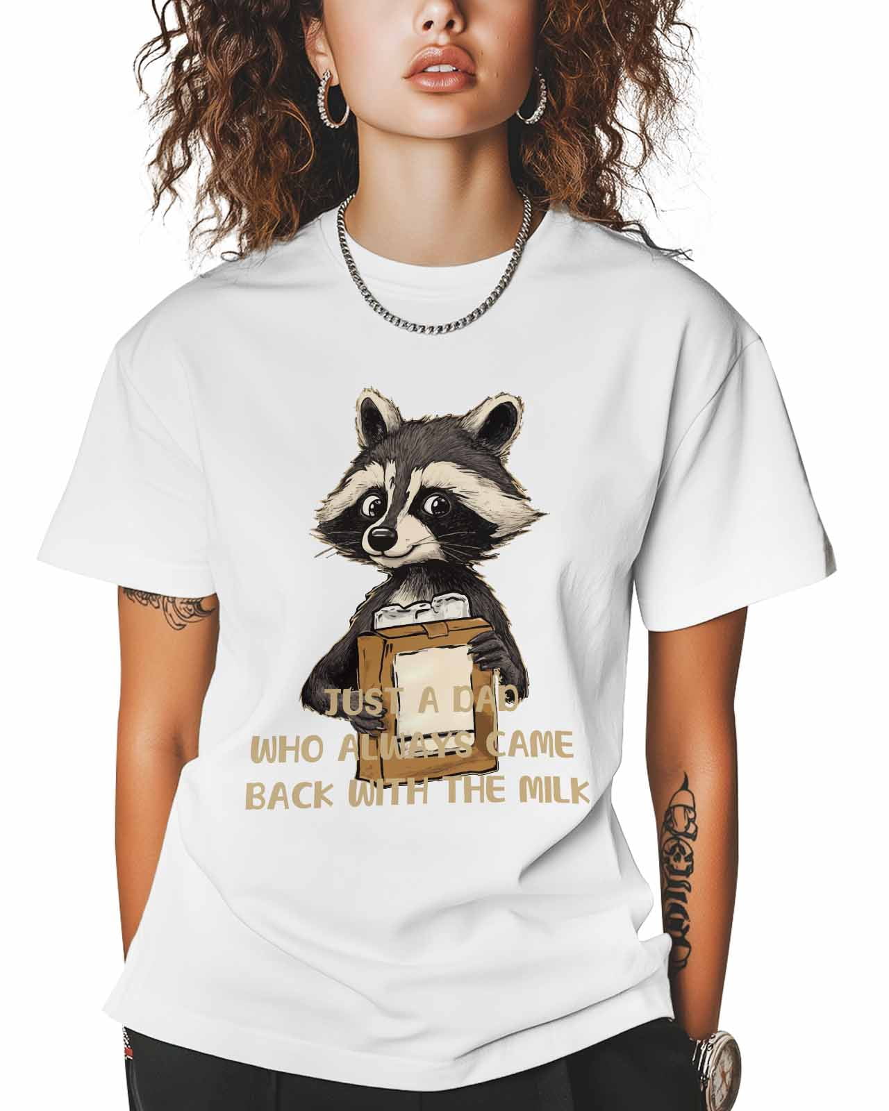Cartoon Raccoon Animal T Shirts for Women Short Sleeve Cotton Crewneck ...