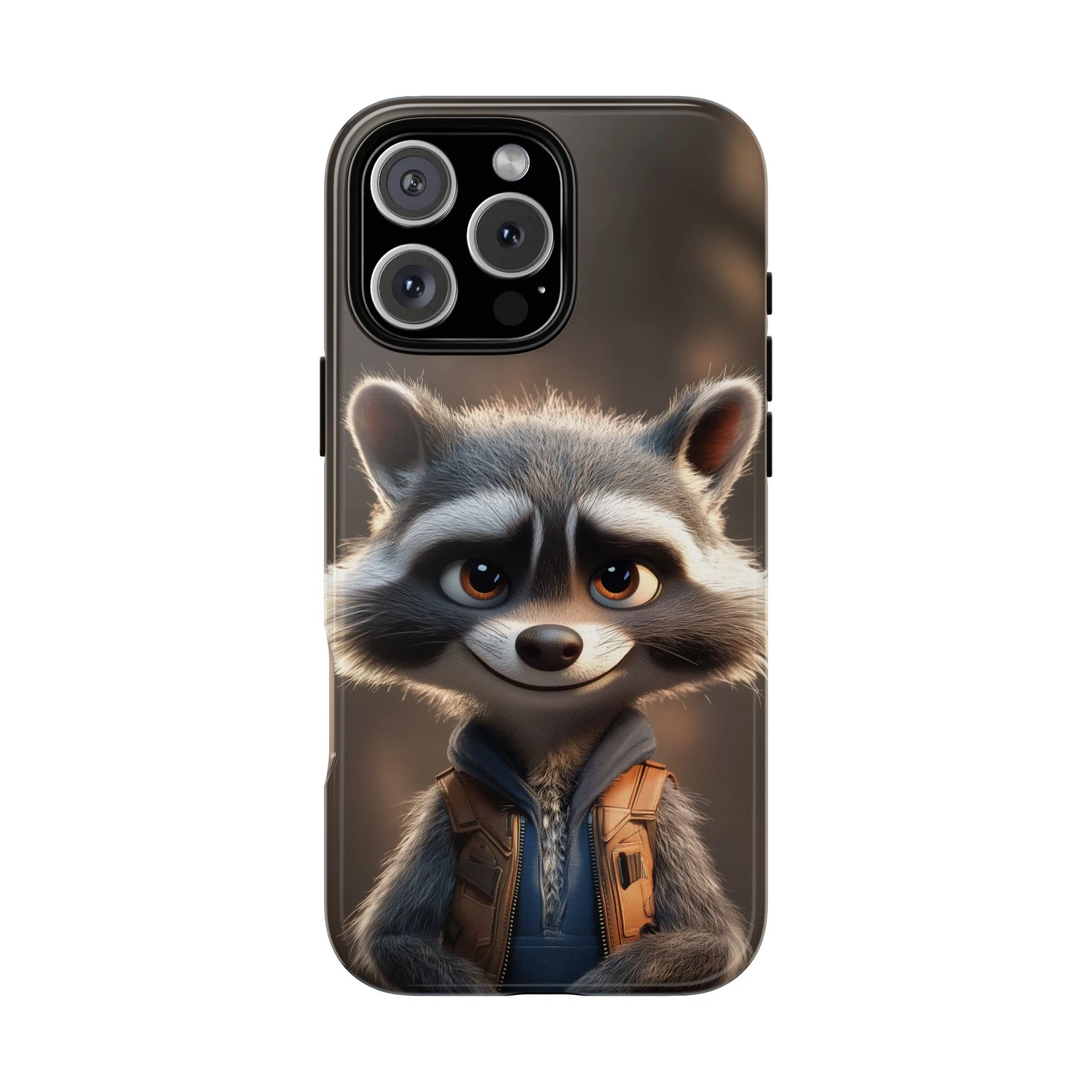 Cartoon Raccoon Cute Animal Design Case for iPhone 17 through 11 Pro ...