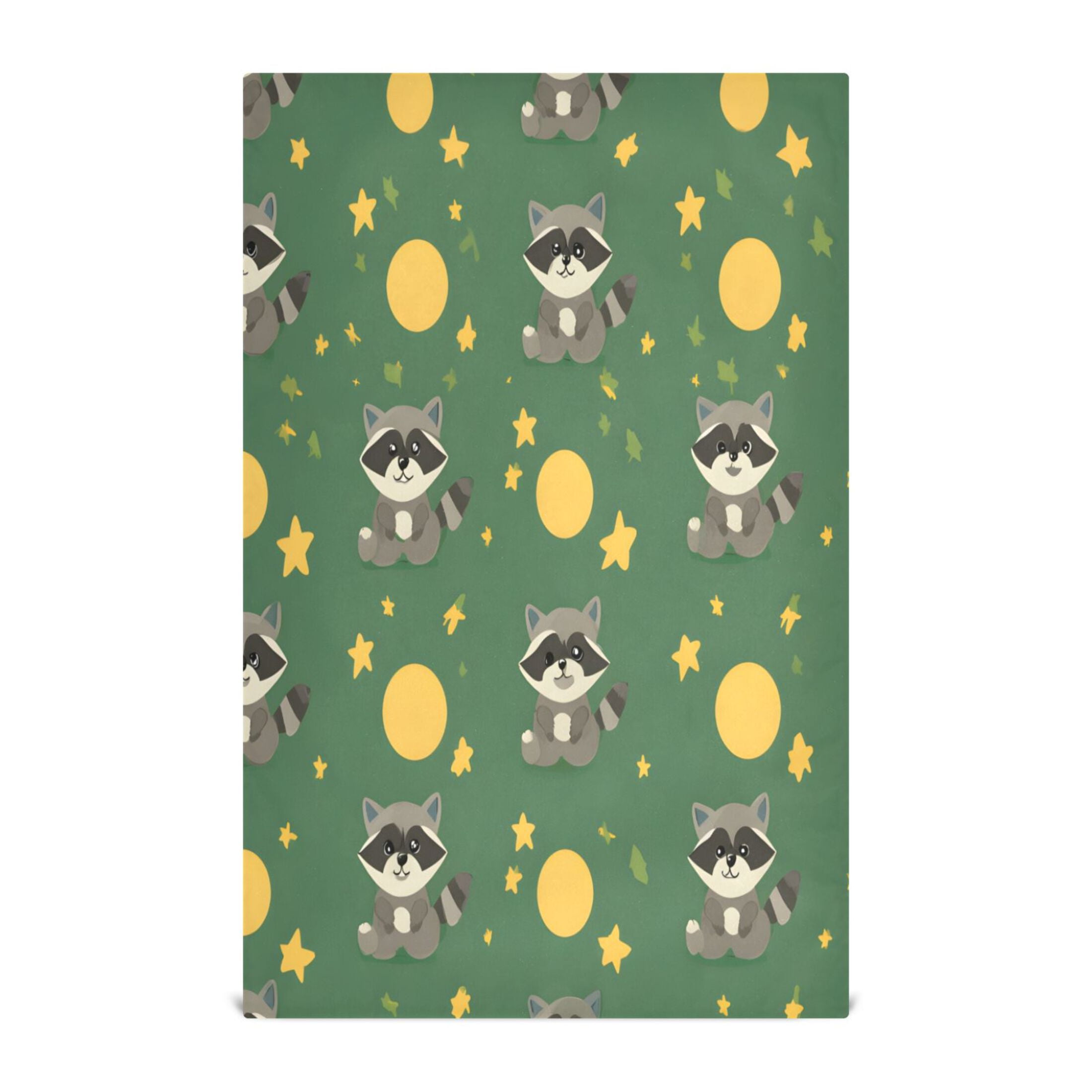 Cartoon Raccoon Pattern Kitchen Towels Dishcloth Decorative Waffle ...
