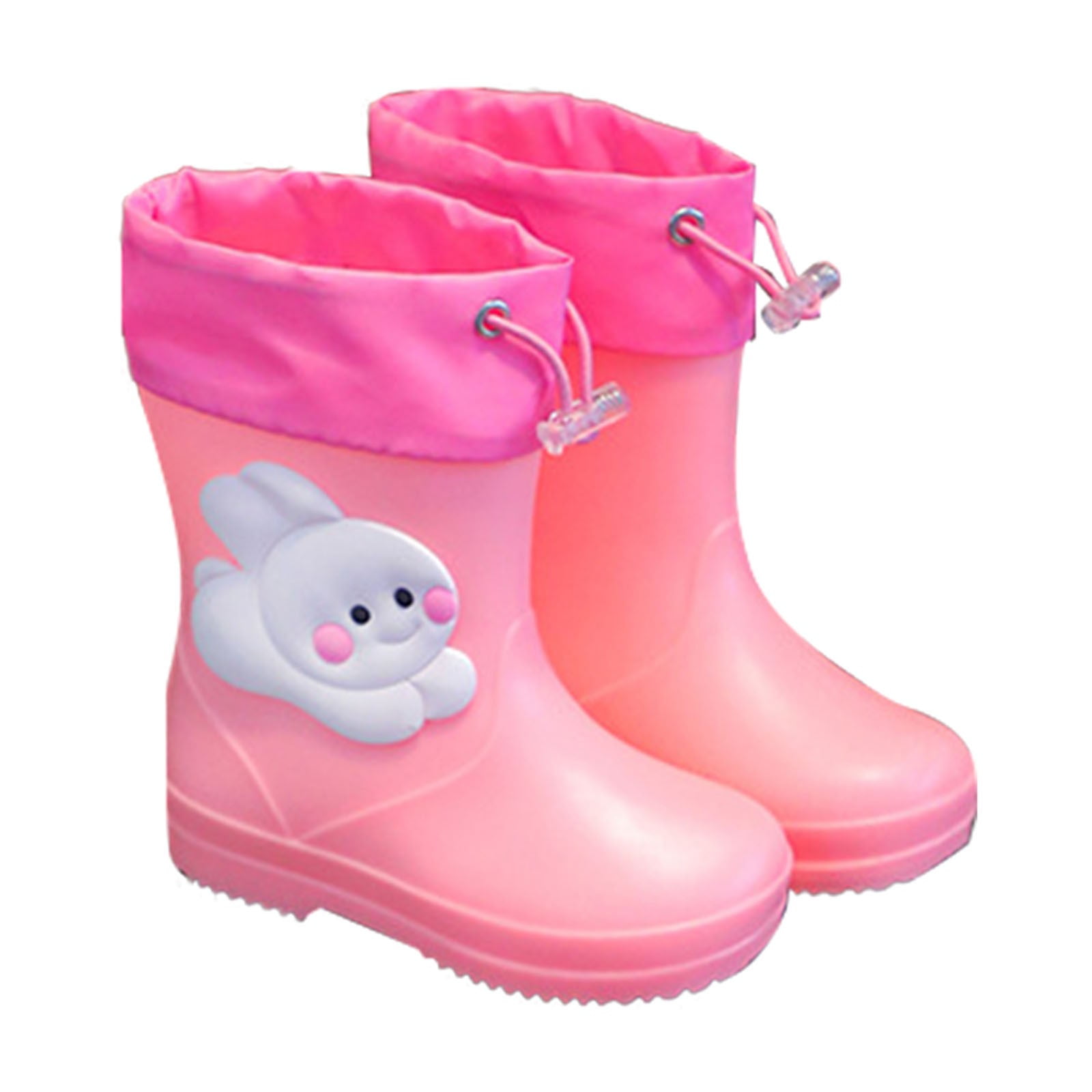 Cartoon Rain Shoes With Rabbit Design Pink Children's Rain Boots ...