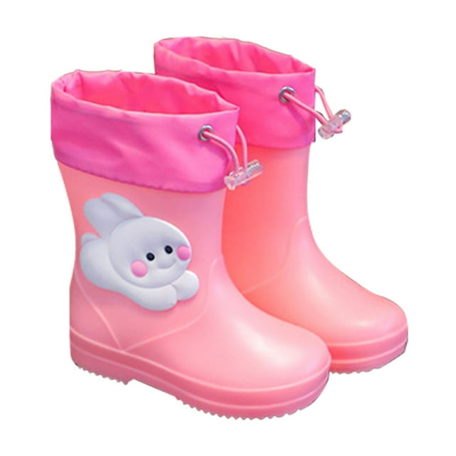 Cartoon Rain Shoes With Rabbit Design Pink Children's Rain Boots ...