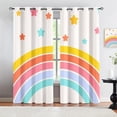 Cartoon Rainbow Children's Blackout Curtains, Abstract Star Printed ...