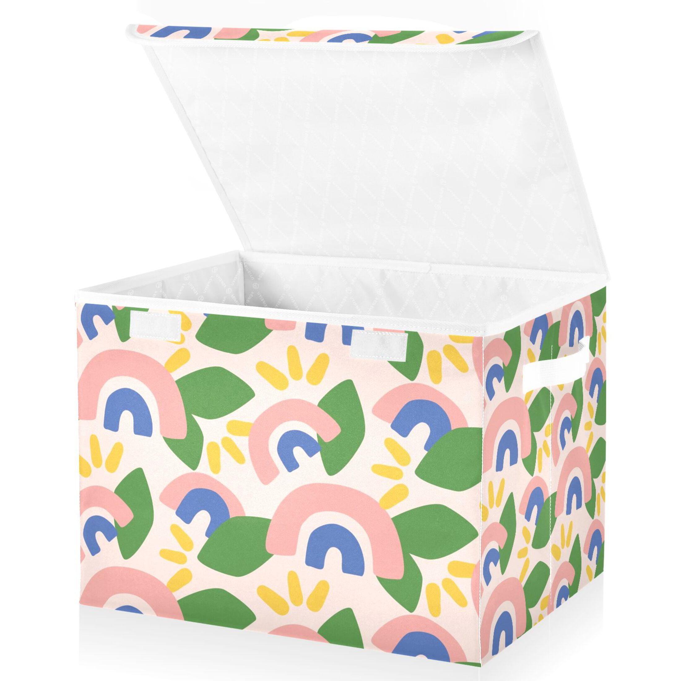 Cartoon Rainbow Flower Large Lidded Storage Bin Foldable Storage Boxes ...