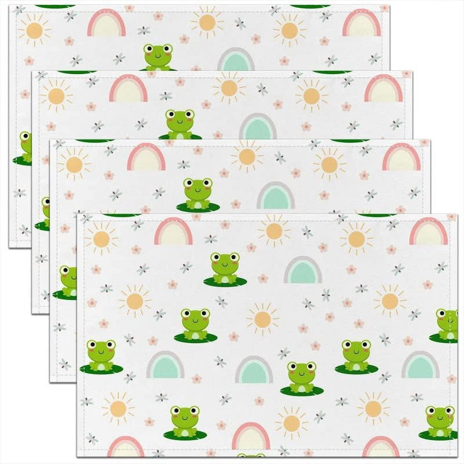Cartoon Rainbow Frog Placemats for Dining Table 18"x12" Pack of 4 Cute ...