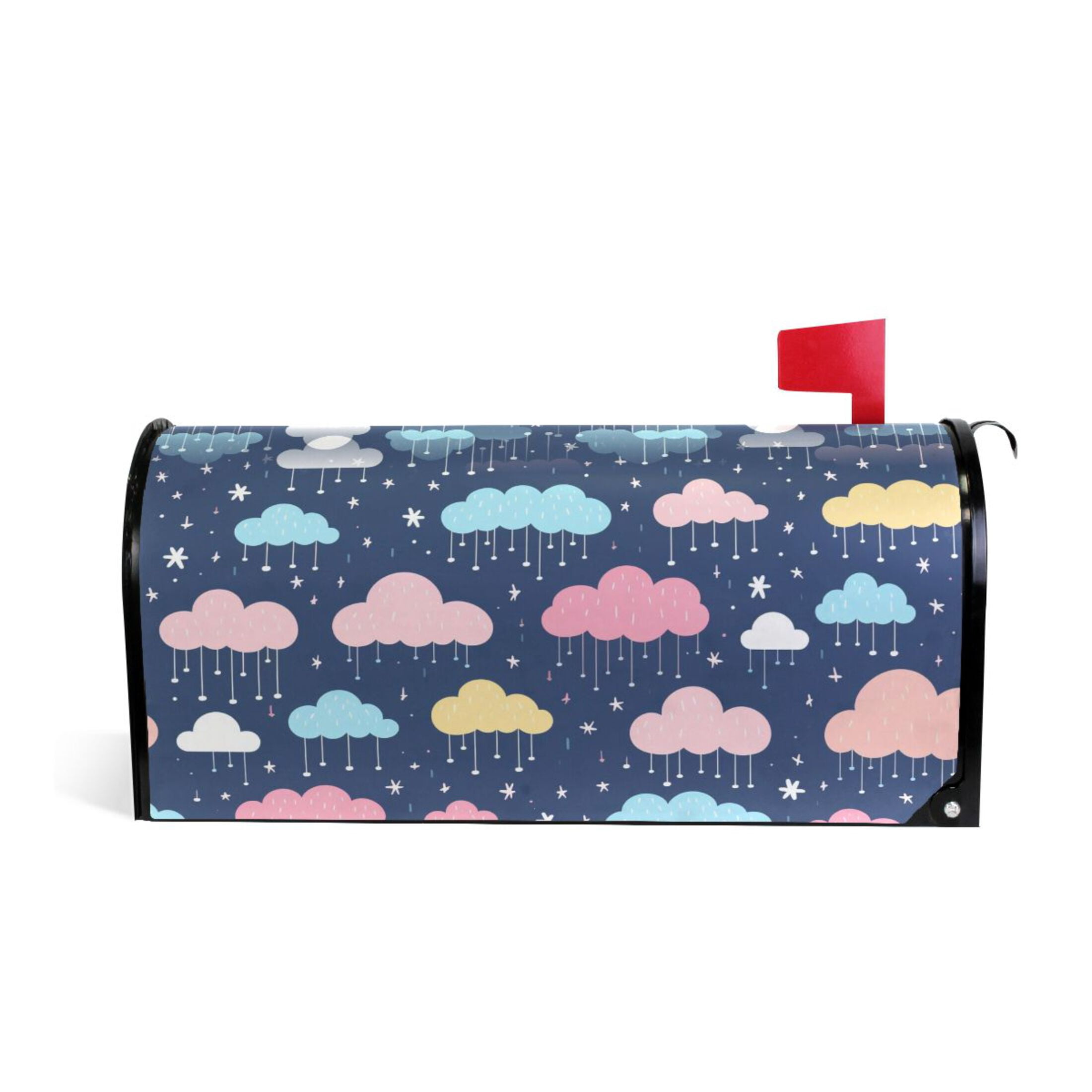 Cartoon Raining Clouds Magnetic Mailbox Covers 25.5" X 21" Post Letter ...