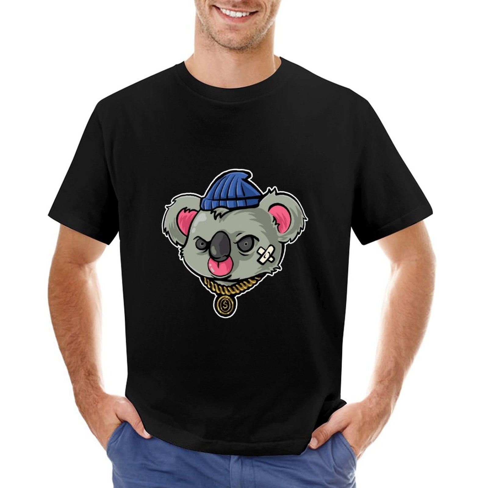 Cartoon Rapper Koala Tee Funny Hip Hop Cool Mens T-Shirt NEW - Walmart.com