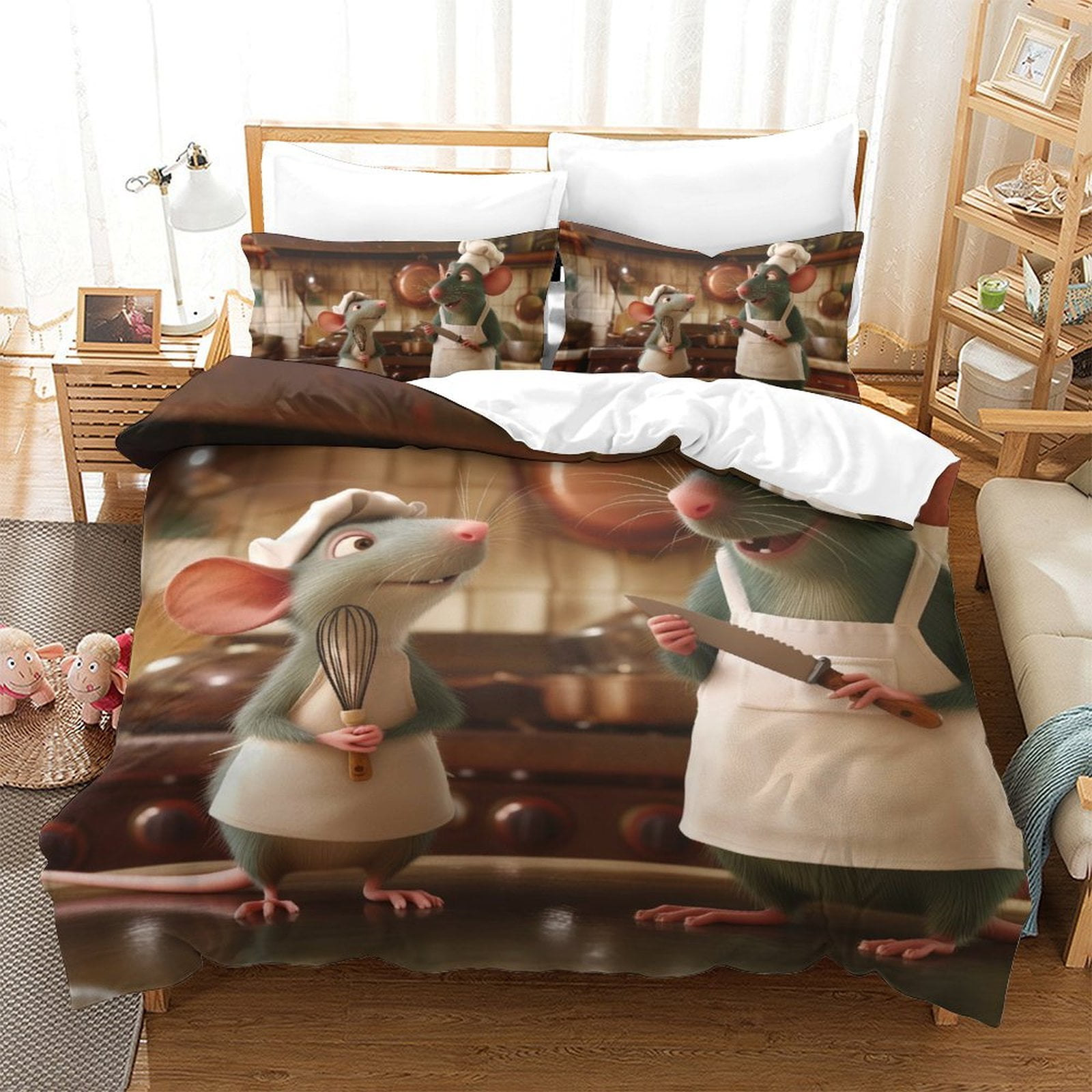 Cartoon Rat Mouse Printed Duvet Cover Set Kids Adult Lovely Animal ...