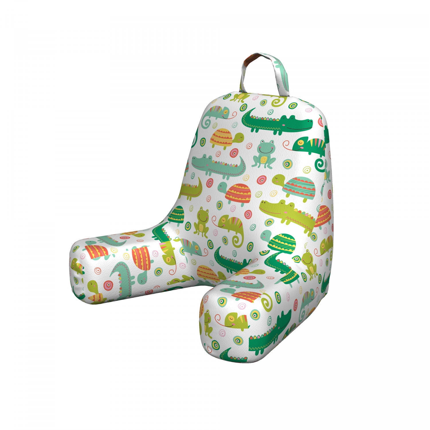 Cartoon Reading Pillow Cover, Themed Reptile and Amphibian Animals ...