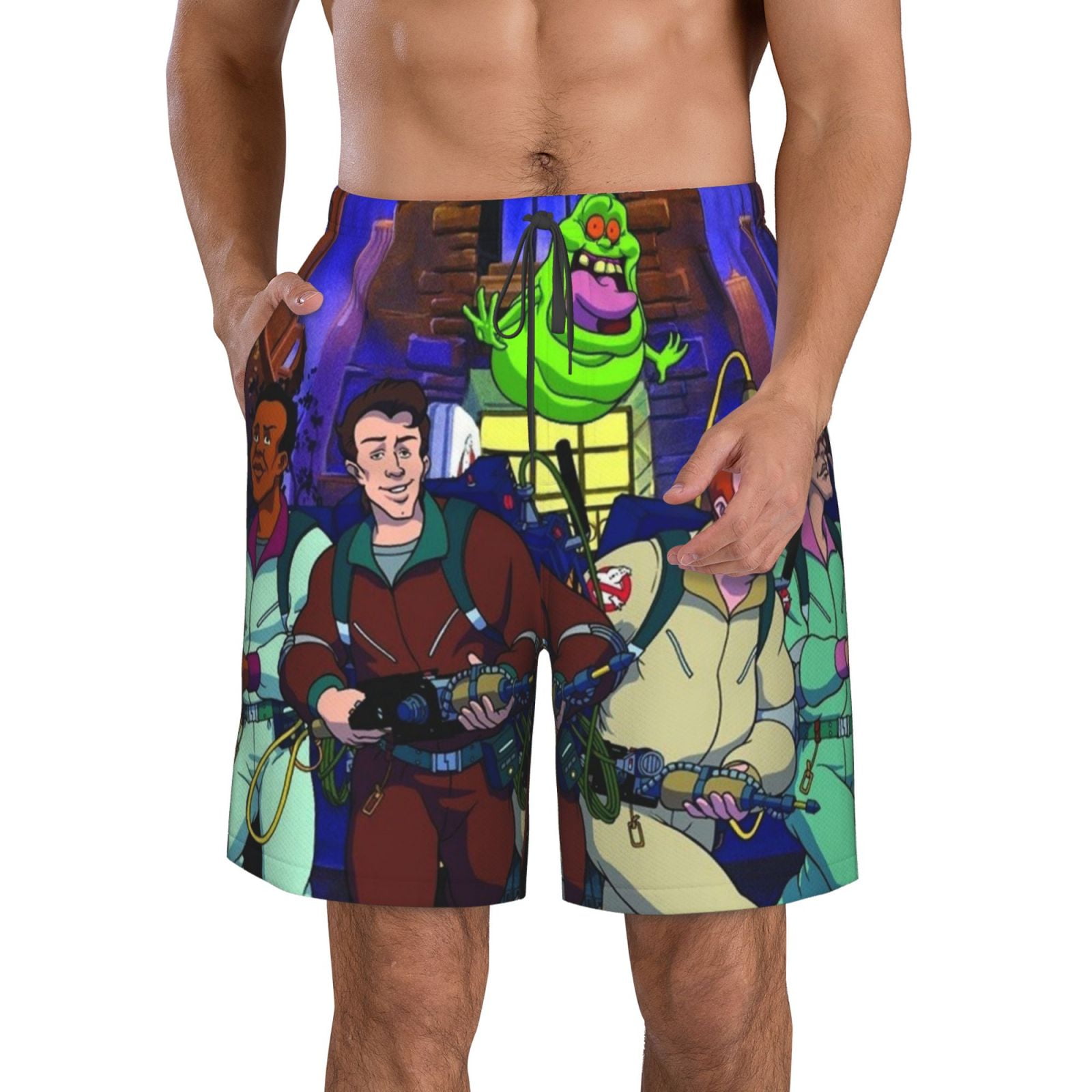 Cartoon Real Ghostbusters Men's Beach Shorts Swim Trunks Casual Quick ...