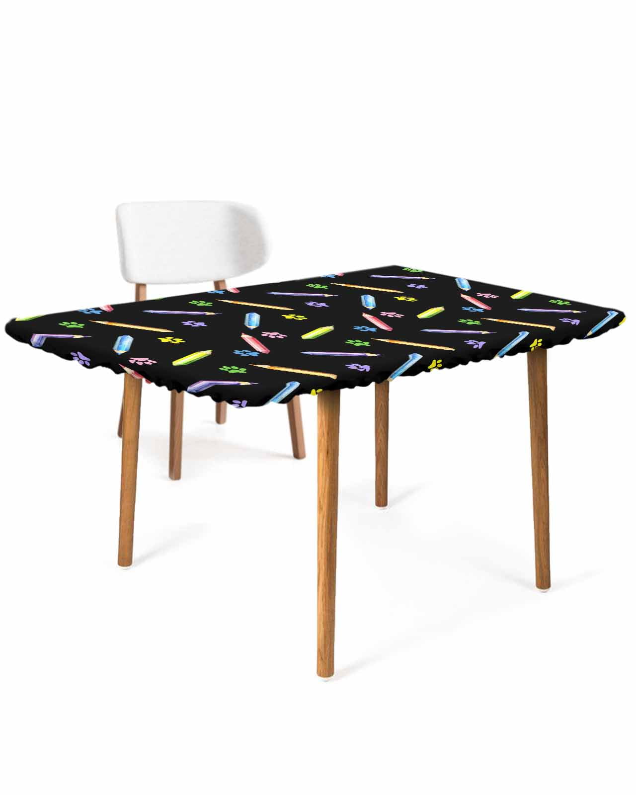 Cartoon Rectangle Tablecloth, Waterproof Elastic Fitted Table Covers ...
