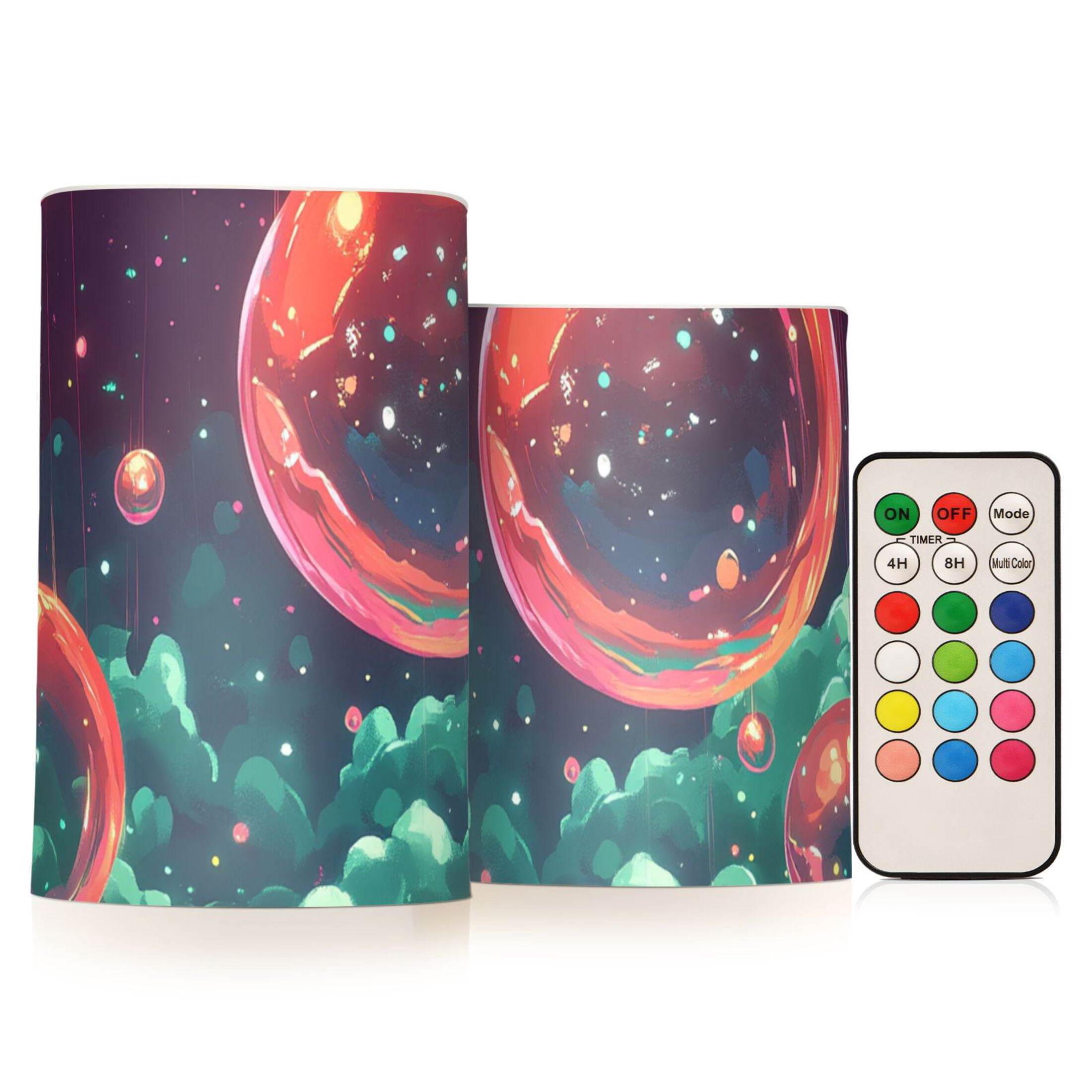 Cartoon Red Bubble Flickering Flameless Candles Battery Operated with ...
