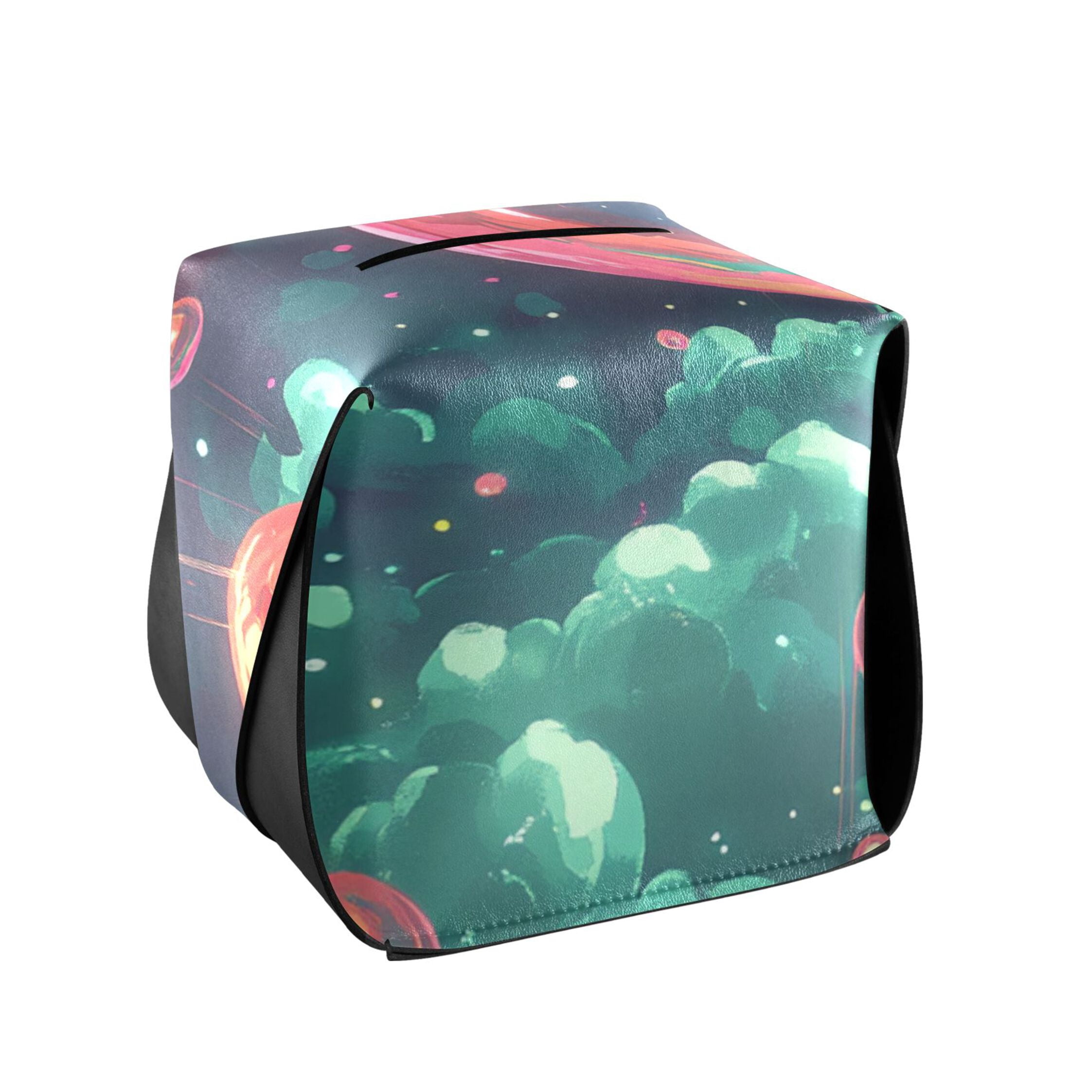 Cartoon Red Bubble Tissue Box Cover Leather Square Rectangle Tissue Box ...