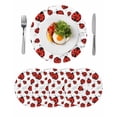 Cartoon Red Ladybirds Round Table Placemats set of 4, White Washable ...