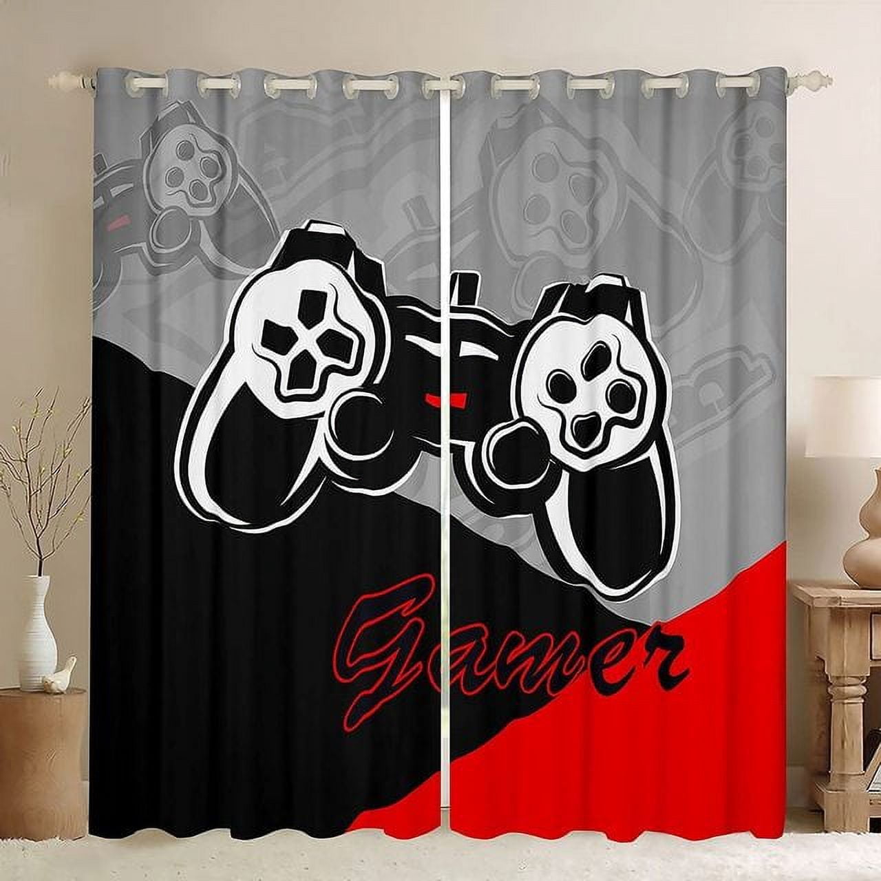Cartoon Red Sports Car Curtains for Bedroom Decorative Drapes Racing ...