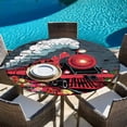 Cartoon Red Trains Watercolor Flower Round Fitted Tablecloth with ...