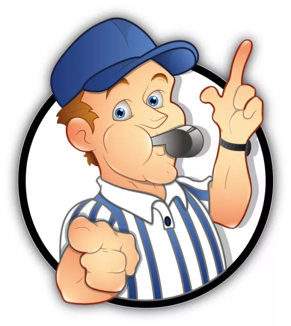 Cartoon Referee With Whistle Sport Car Sticker Phone Decal Water Bottle ...