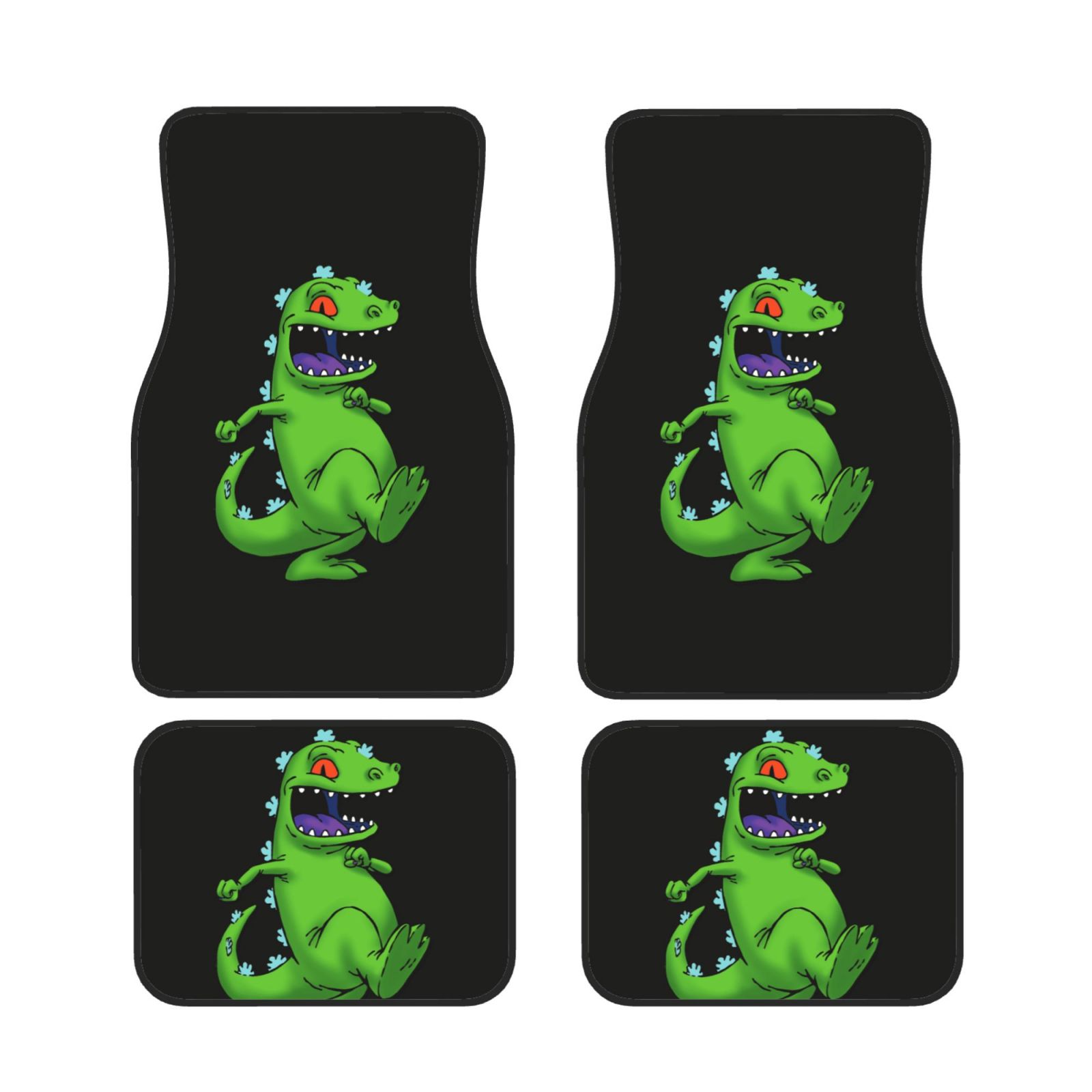 Cartoon Reptar Rugrats Car Floor Mat Set 4-Piece Front/Rear Auto Foot ...